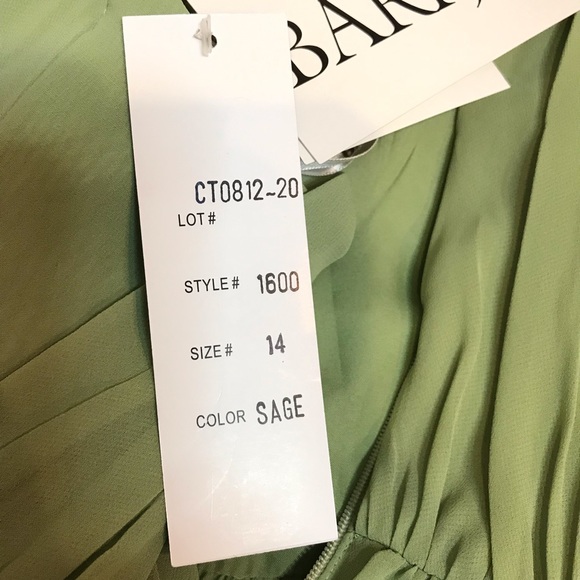 Bari Jay | Dresses | Bari Jay Sage Green Bridesmaid Formal Prom Gown ...